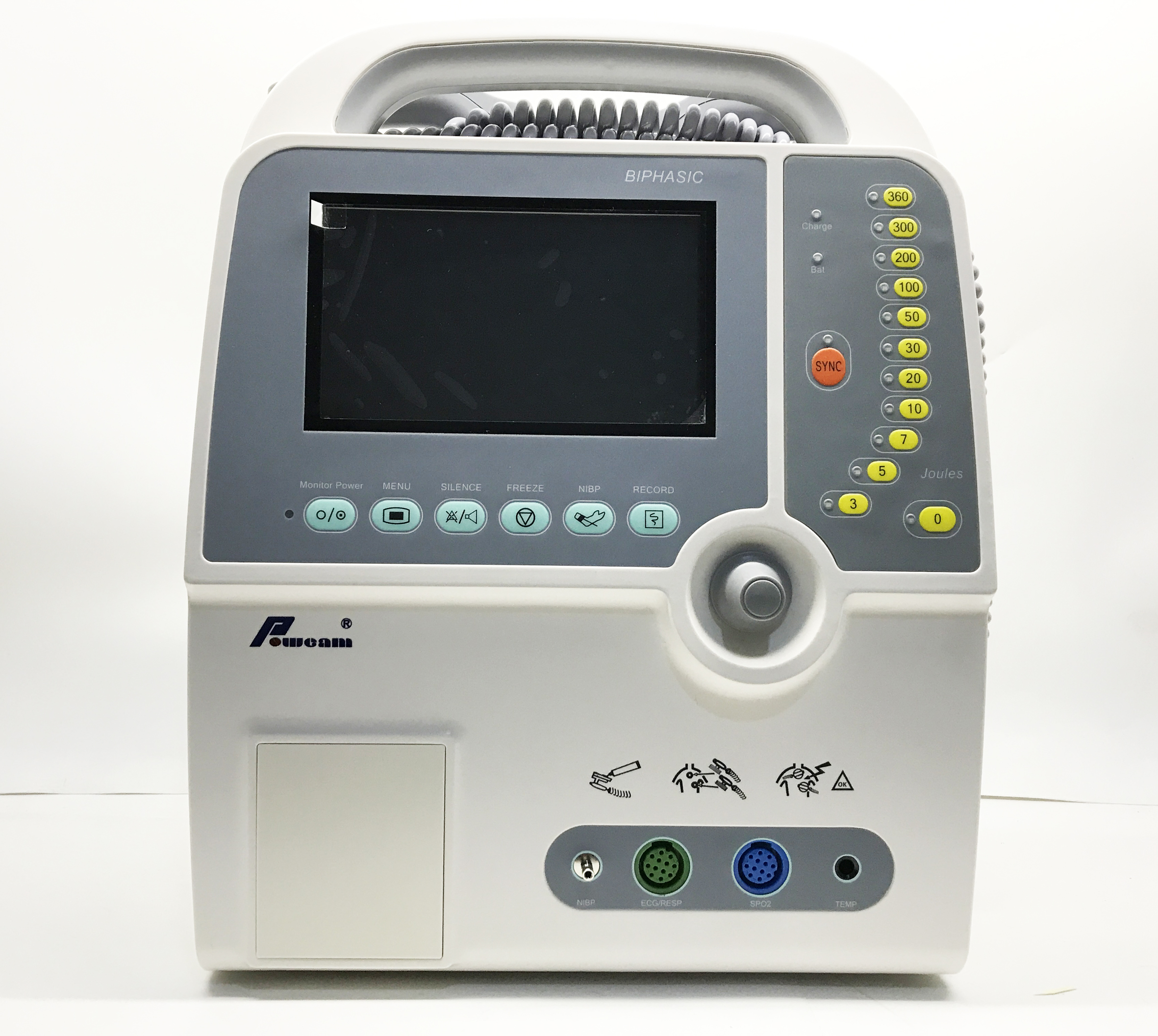 D-2000B biphasic cardiac Defibrillator monitor with ECG ,Biphasic spo2 ...
